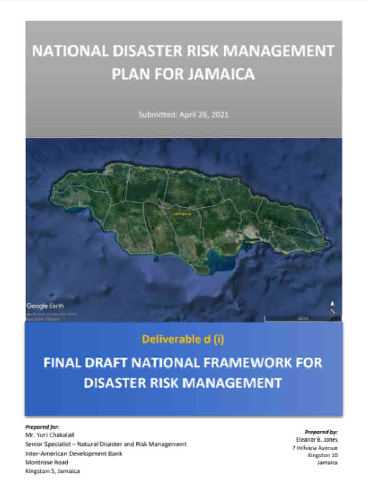 Jamaica: National disaster risk management plan for Jamaica | UNW WRD Knowledge Hub